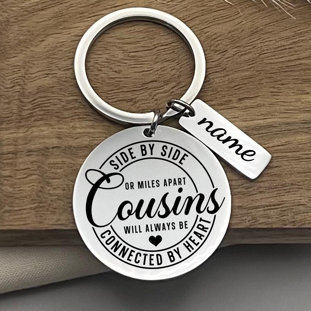 Personalized Cousin Keychain: Stainless Steel Cousin Appreciation Gift ...
