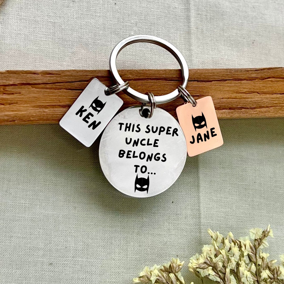 Personalized Hero Uncle Keychain: Custom Stainless Steel Gift - Etsy