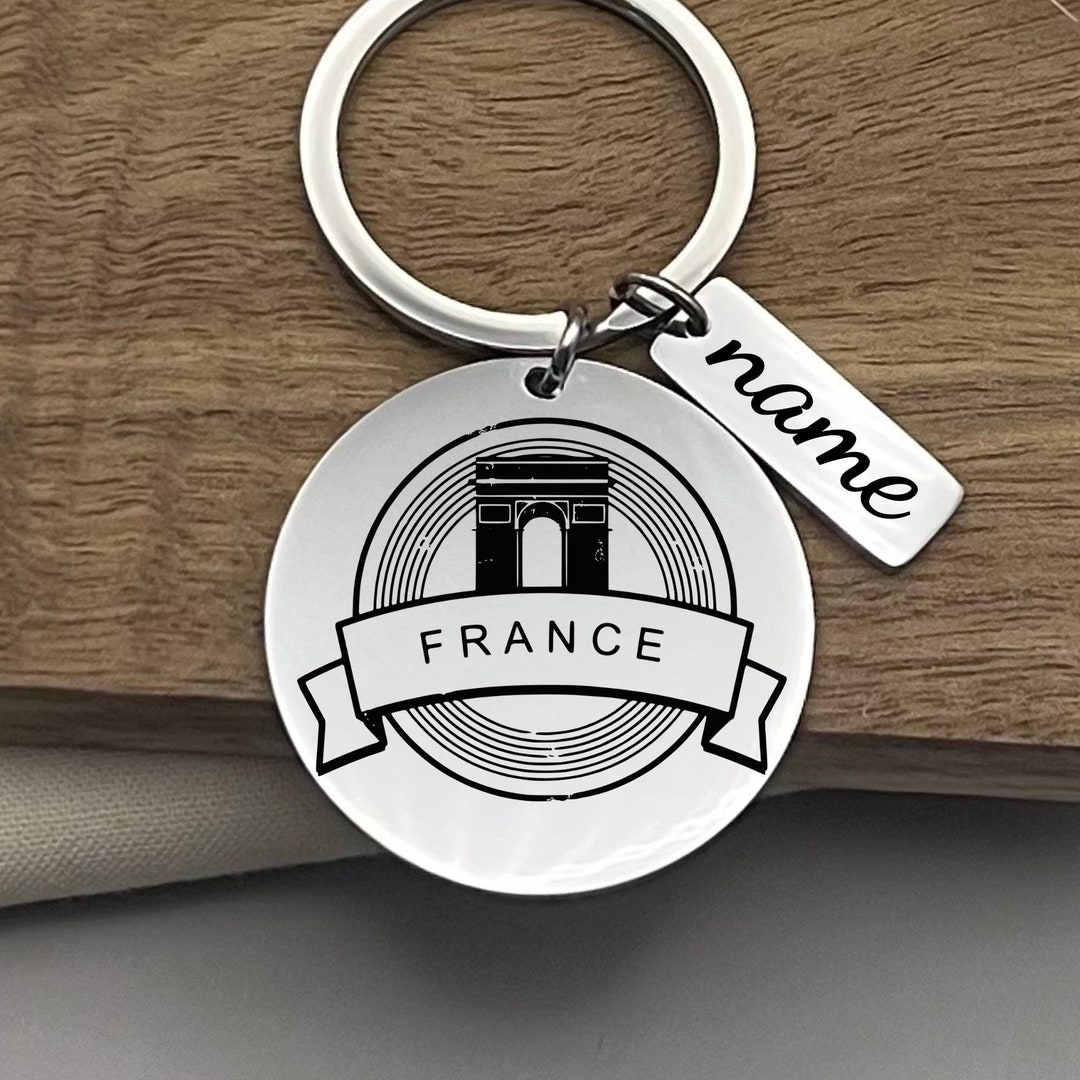 Personalization France Stainless Steel Keychain - France Souvenir ...