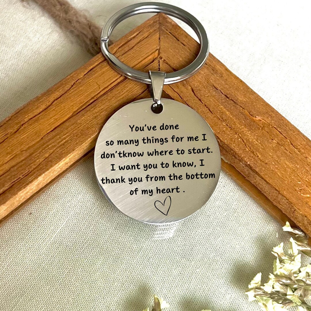 Thank You From the Bottom of My Heart Keychain - Thoughtful Gratitude ...