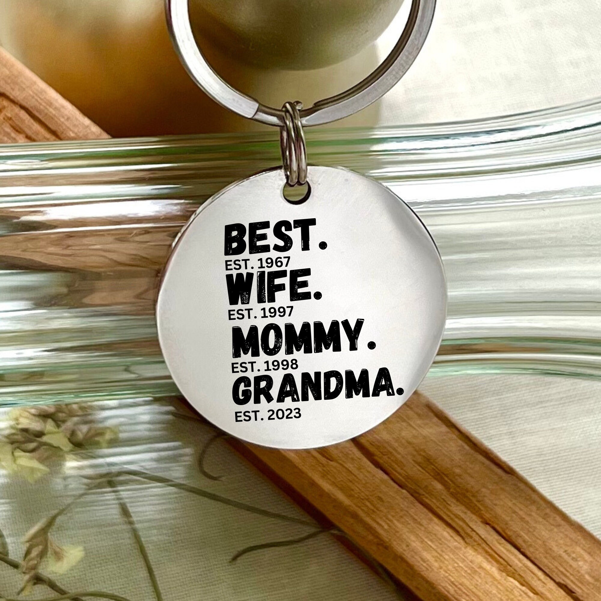 Personalized Family Timeline Keychain: Stainless Steel Generational ...