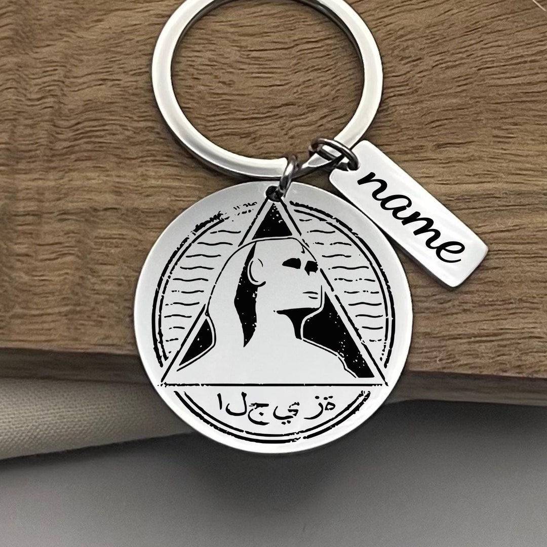Personalized Egypt Stainless Steel Keychain: Engraved Souvenir Keyring ...