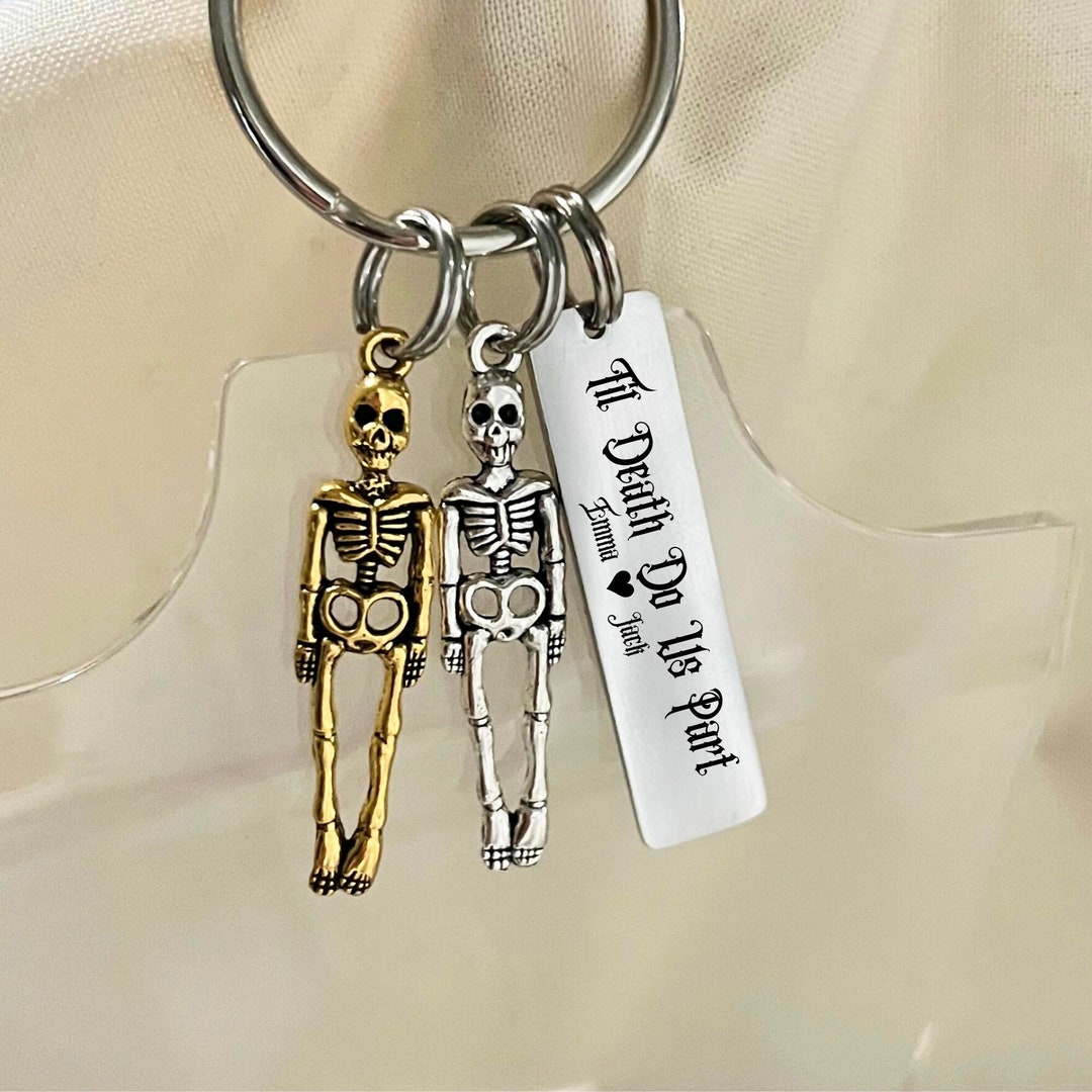 Custom Halloween Til Death Do Us Part Stainless Steel Keychain ...