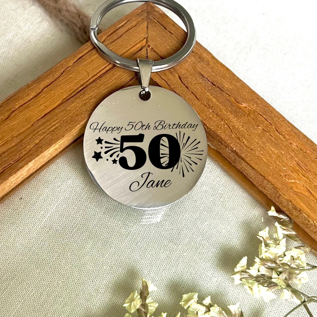 Personalized 50th Birthday Keychain - Memorable Keepsake Gift - Etsy