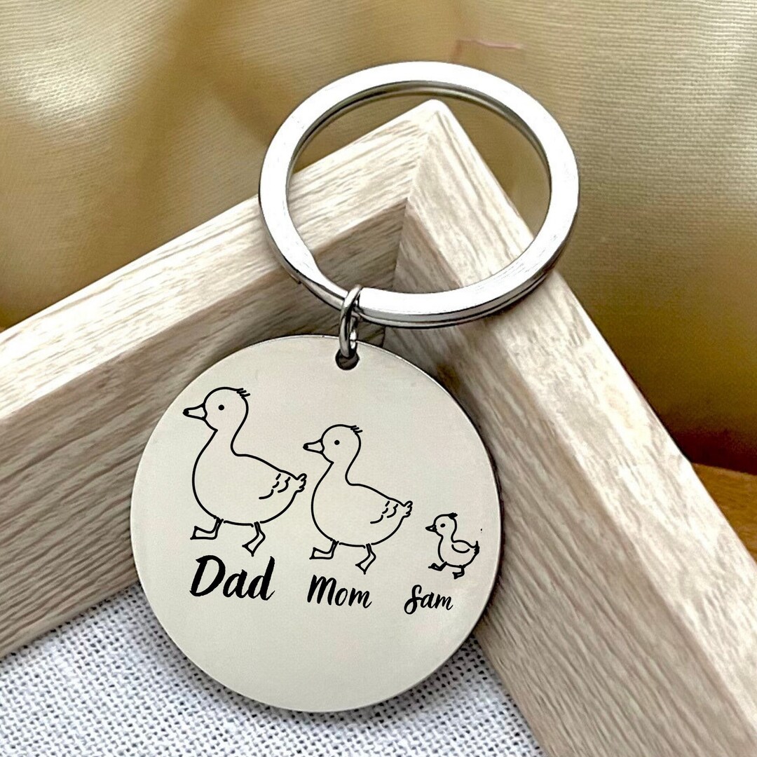 Personalized Duck Family Stainless Steel Keychain - Custom Duck Parade ...