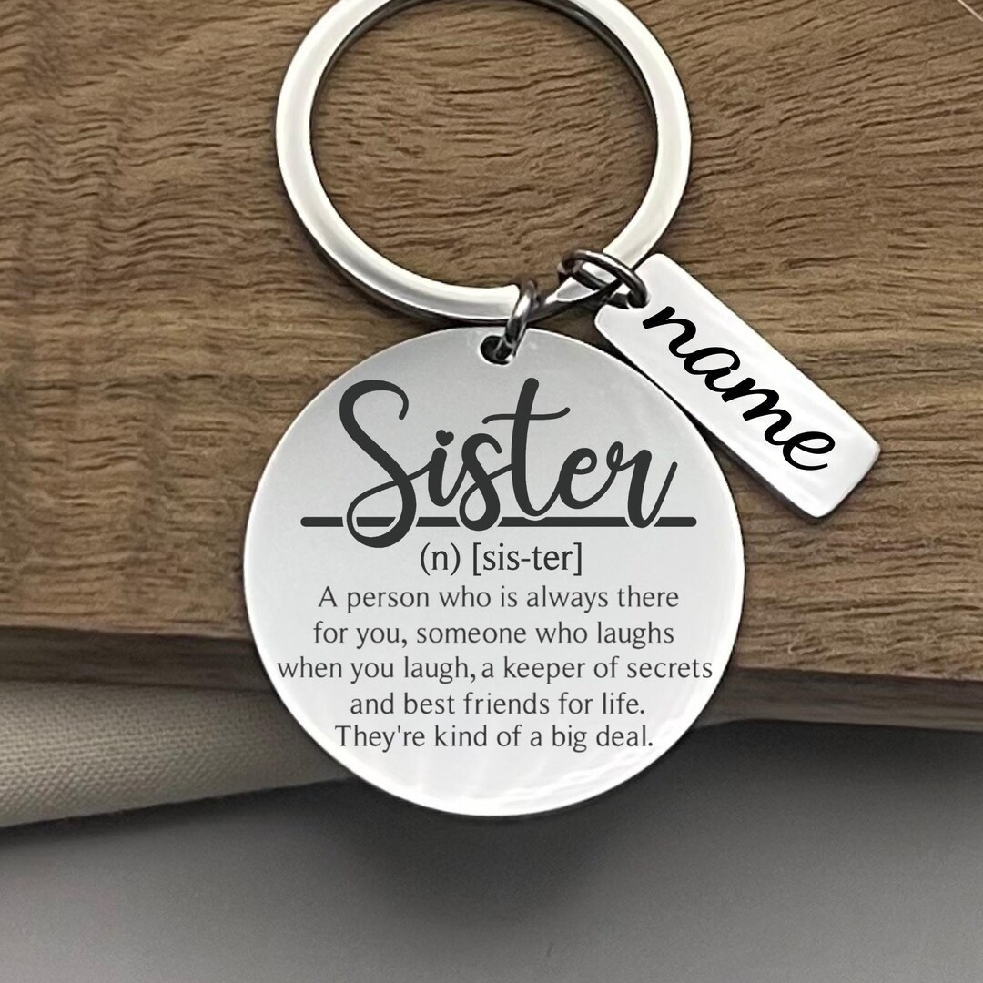 Personalized Sister Definition Stainless Steel Keychain - Sister ...