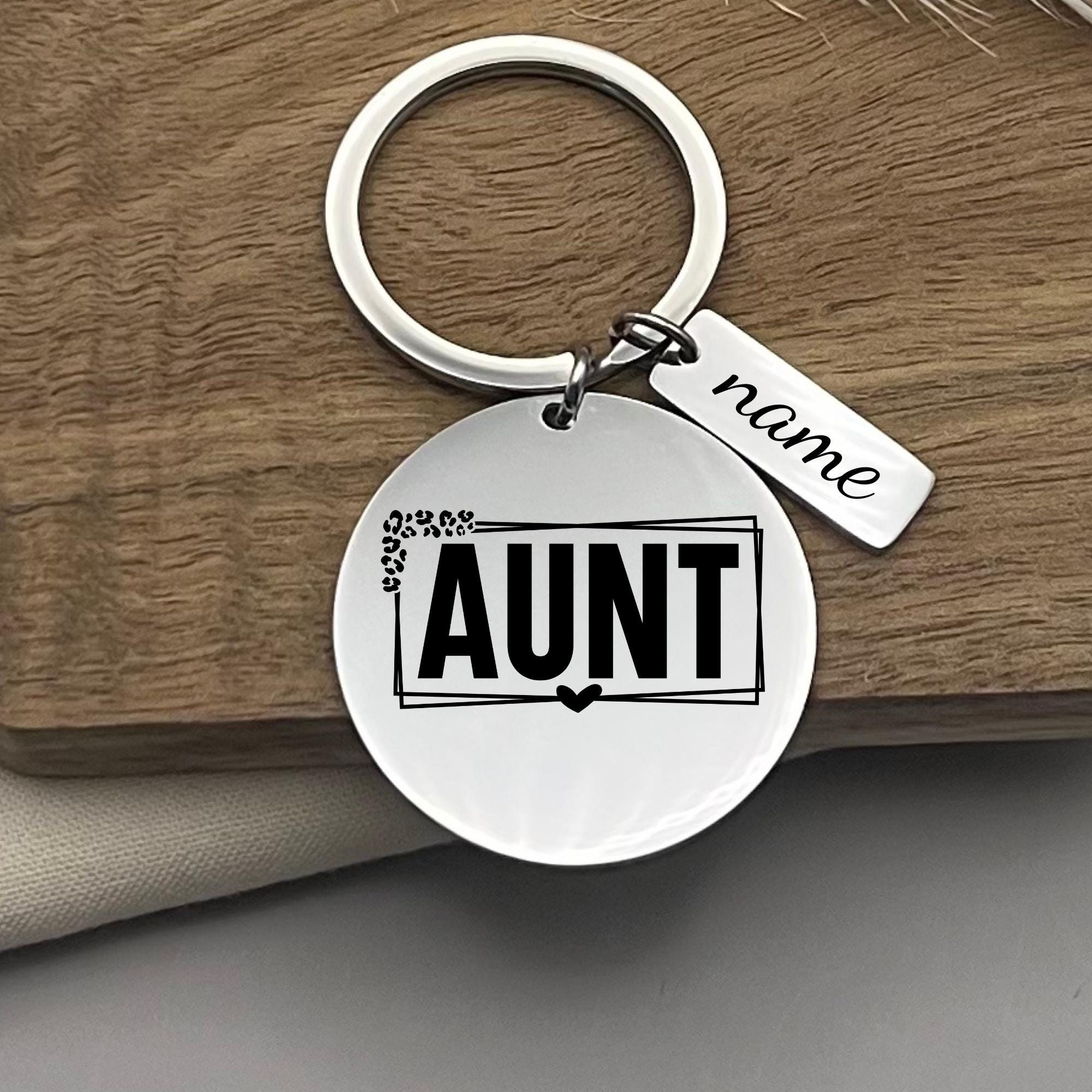 Custom Aunt Keychain: Personalized Stainless Steel Gift - Etsy