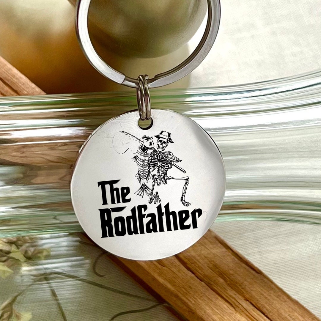 Personalized Skeleton the Rod Father Keychain - Unique Fishing Gift - Etsy