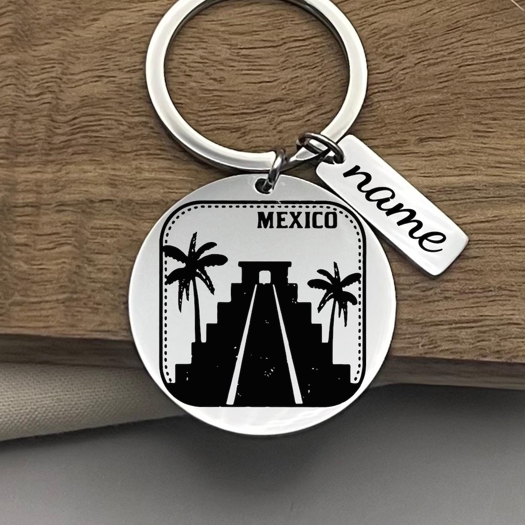 Personalized Mexico Keychain: Stainless Steel Souvenir Gift - Etsy
