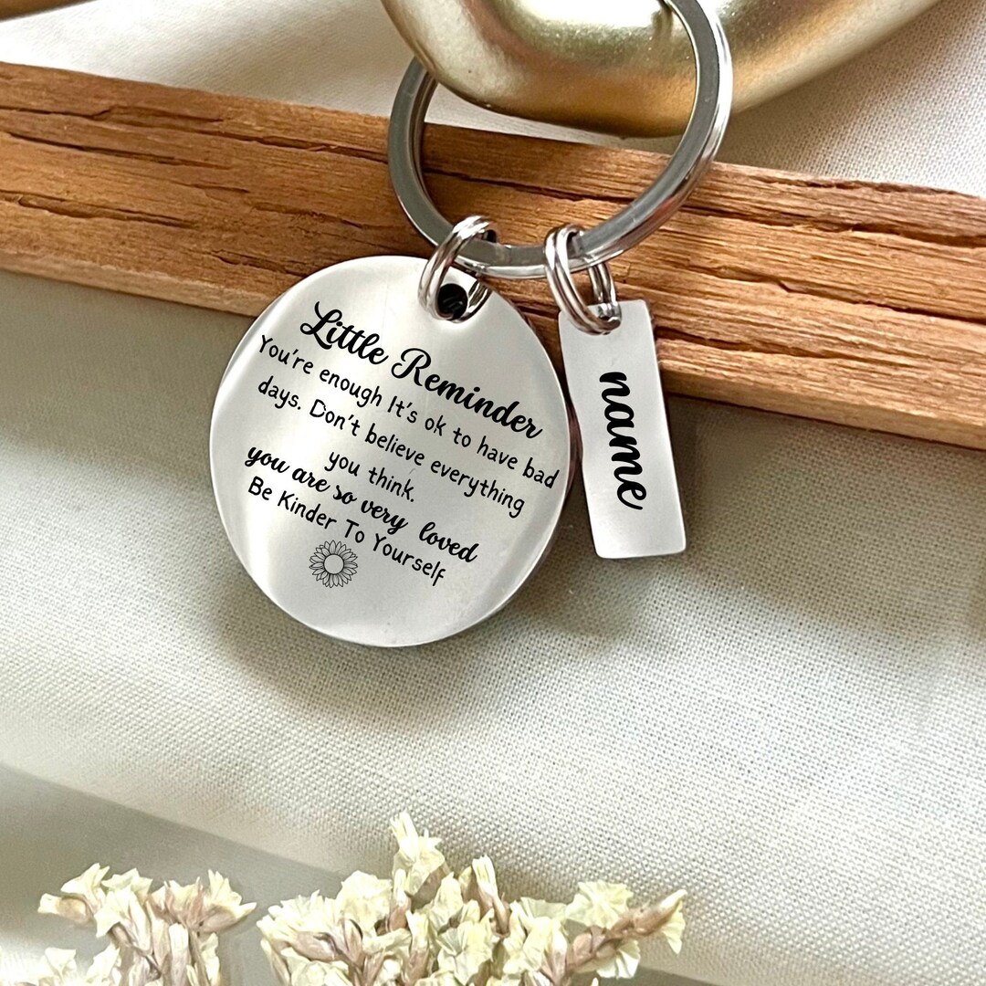 Personalized Stainless Steel Keychain: Inspirational Flower, Little ...