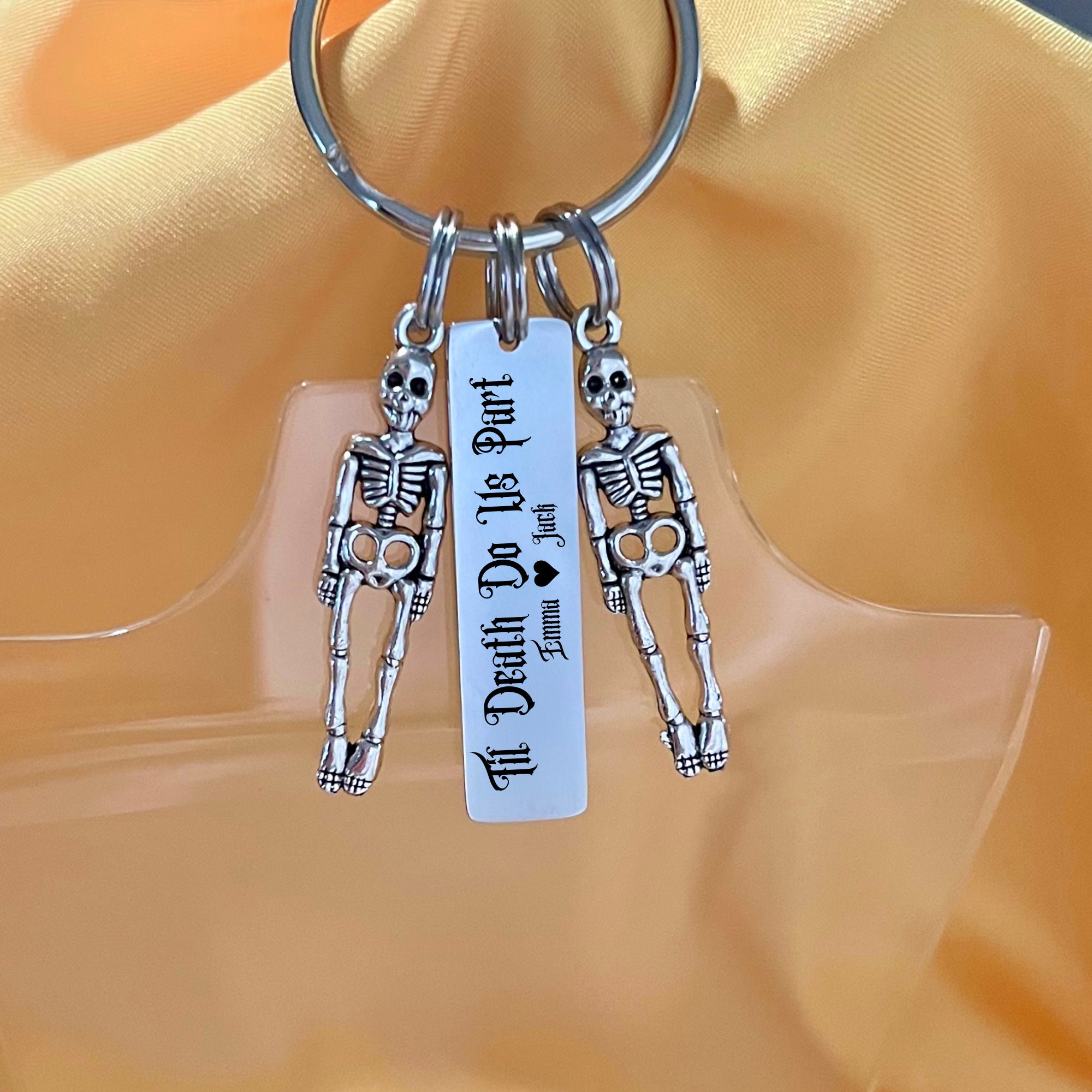 Custom Halloween Til Death Do Us Part Stainless Steel Keychain - Etsy
