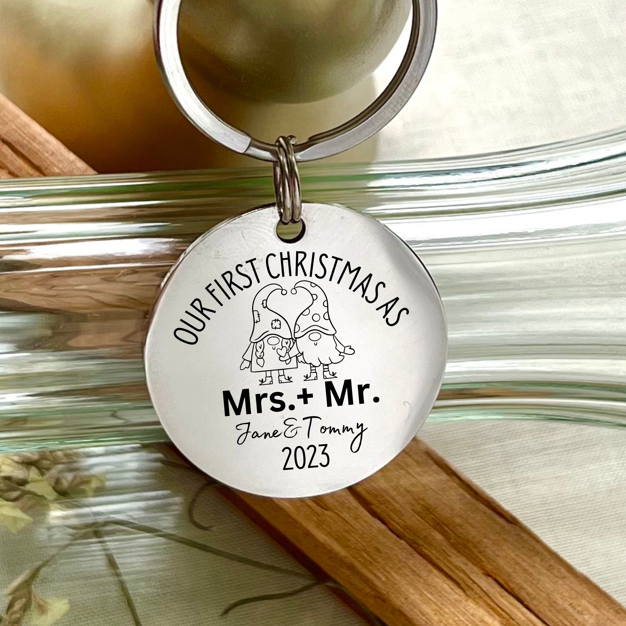 First Christmas Married Keychain - A Keepsake of Love and Joy - Etsy