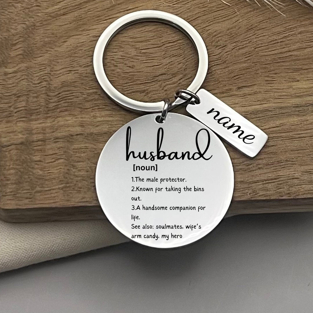 Personalized Husband Definition Stainless Steel Keychain - Custom ...