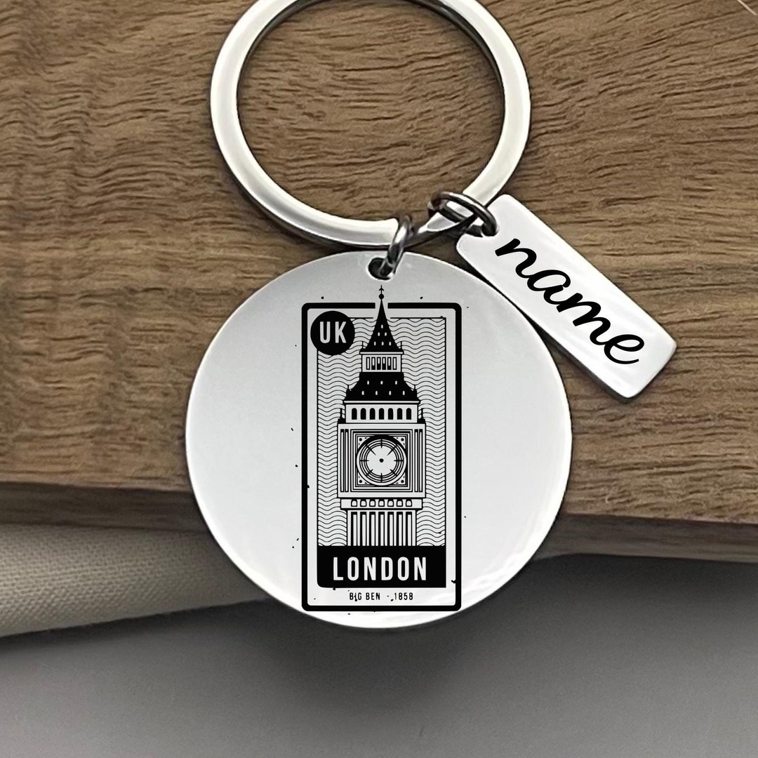 Personalized London Keychain: Stainless Steel Souvenir Gift - Etsy