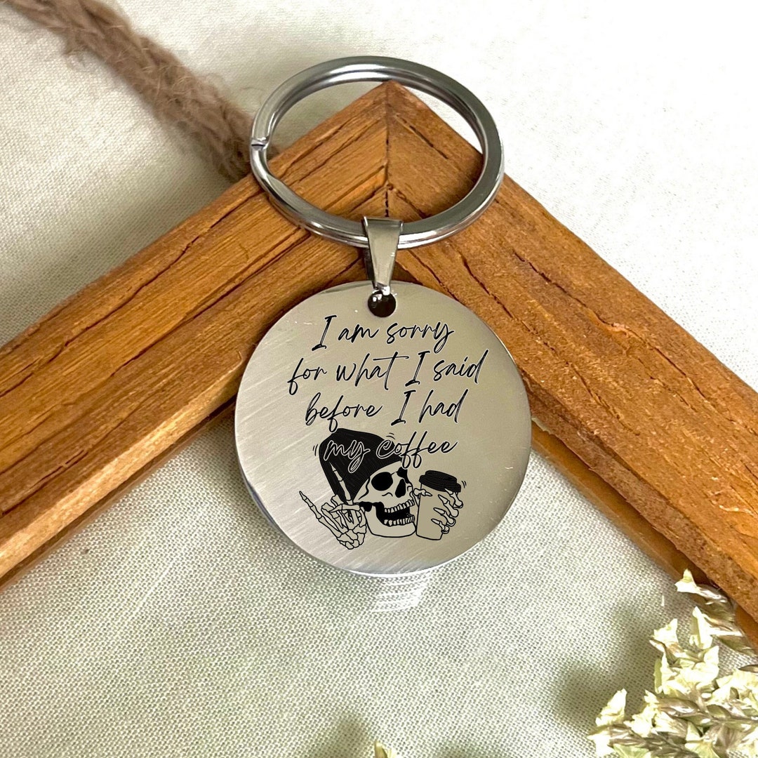 Skeletal Sipper Coffee Lover Stainless Steel Keychain - Etsy