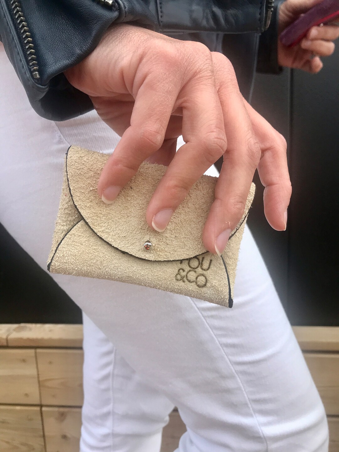 Border Line Recycled Leather Purse - Etsy