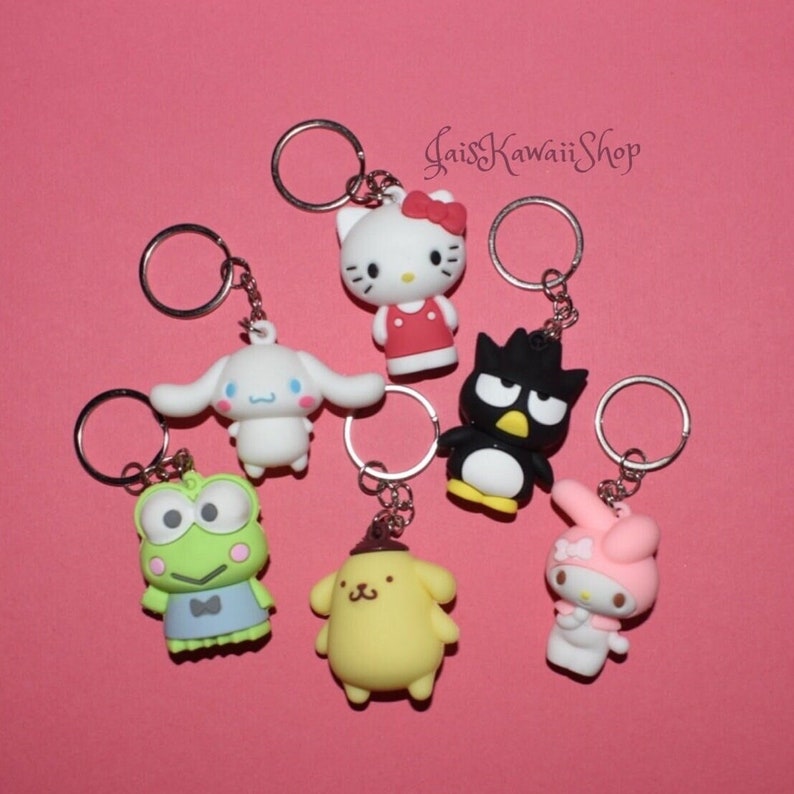 Sanrio Inspired Key Chains Hello Kitty My Melody Kuromi Badtzmaru ...