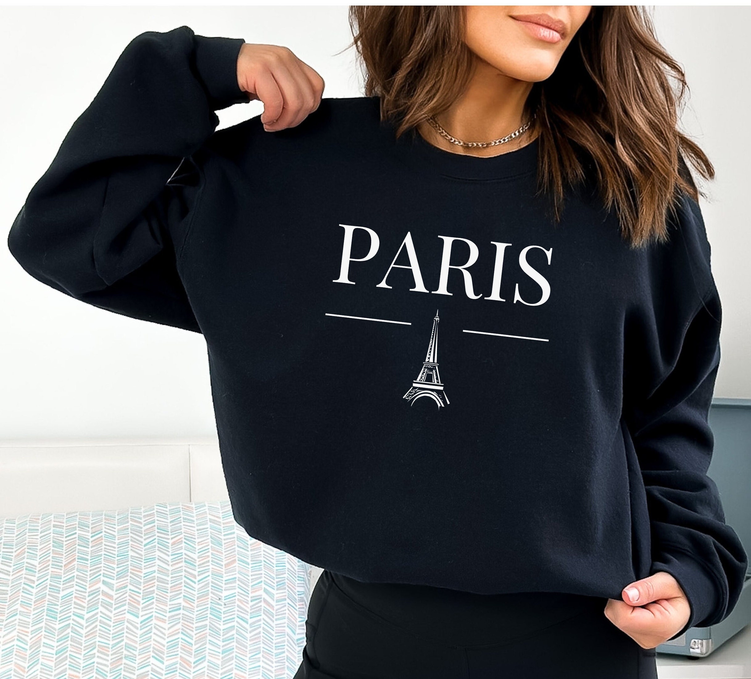 Embroidered Paris France Eiffel Tower Sweatshirt - Etsy