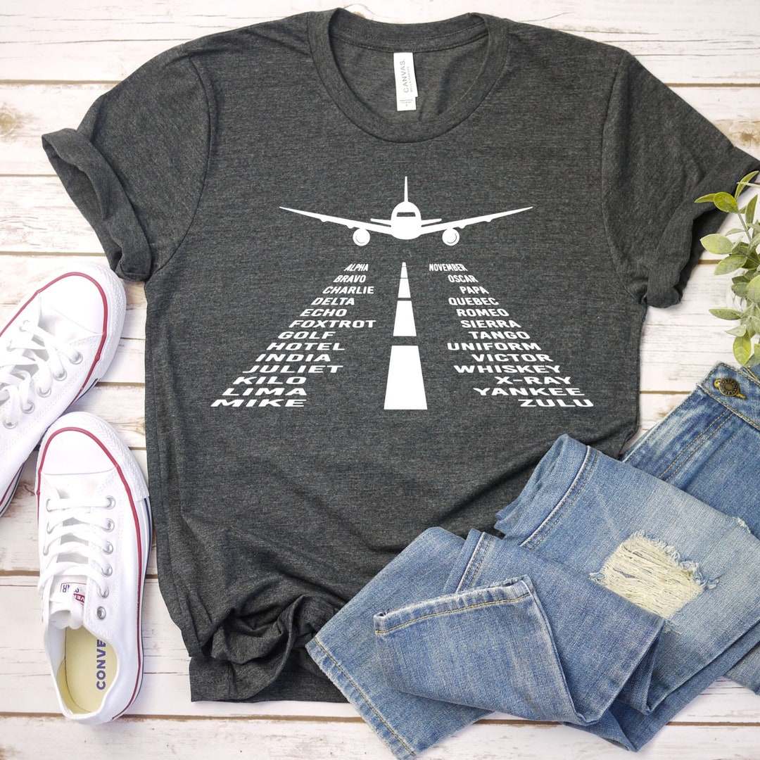 Funny Airplane Shirt, Aviation Shirt, Gift for Pilot, Aviation Alphabet ...