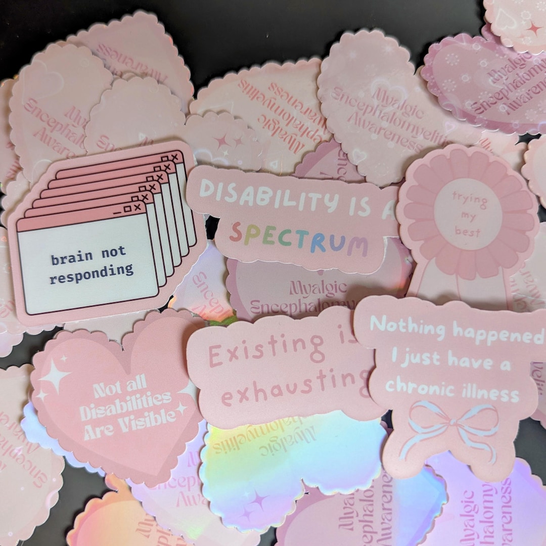 Pink Pastel Chronic Illness Sticker Bundle | Disability Stickers ...