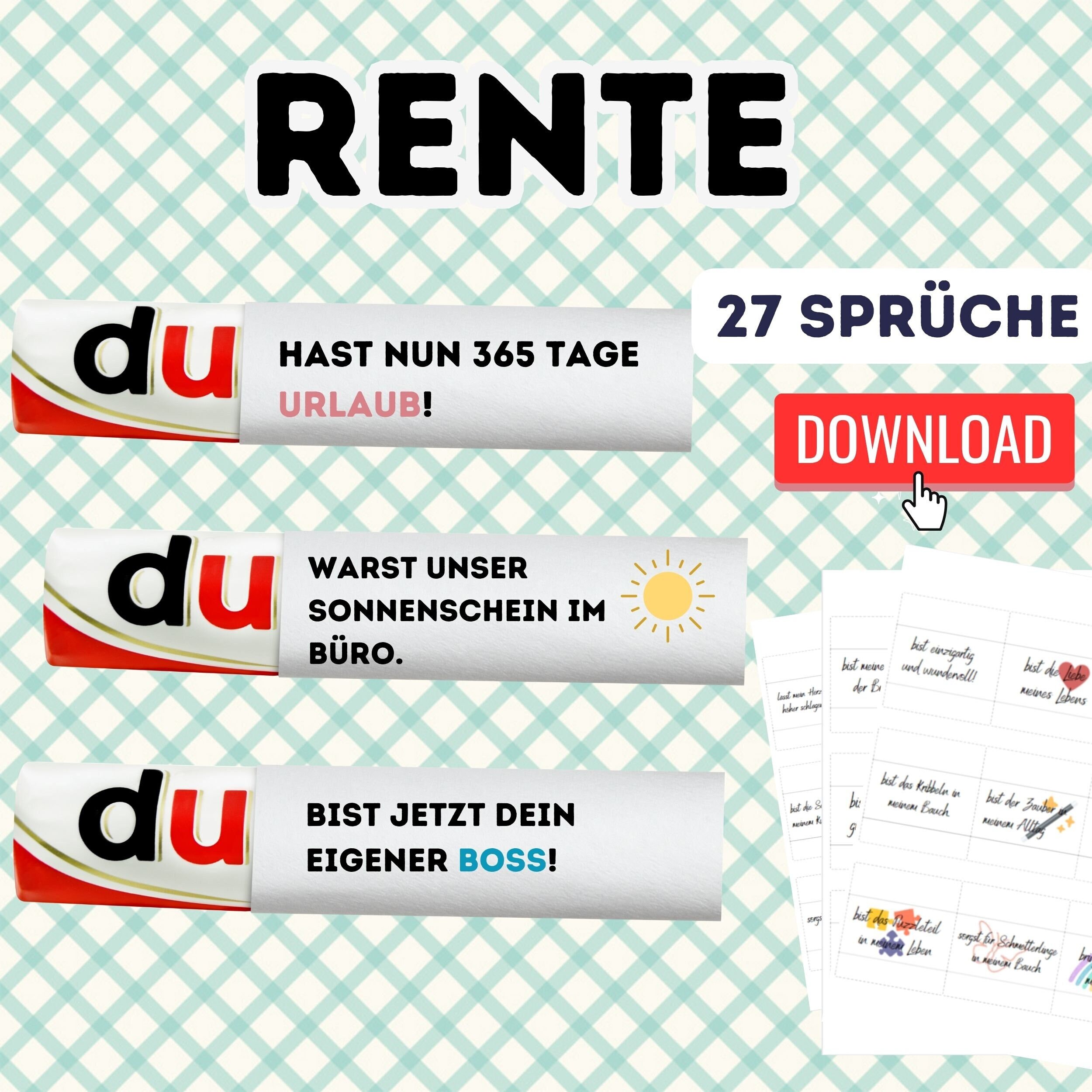 Abschiedsgeschenk Rente Kollegin & Kollege Duplo Banderole mit ...