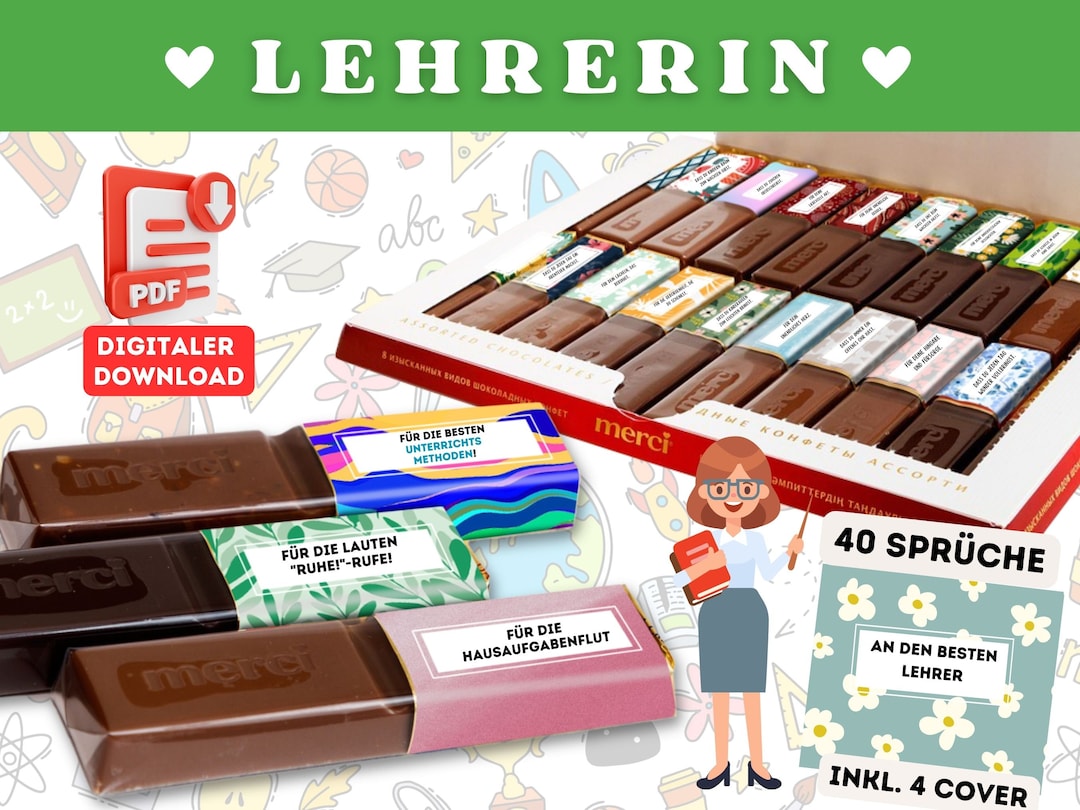 Merci Banderole for Teacher - Digital Download - Perfect as a Gift or ...