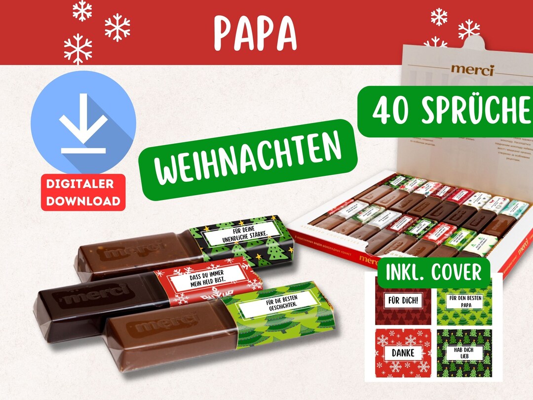 Christmas Merci Banderols Dad - Digital Download - Christmas Gift Dad ...