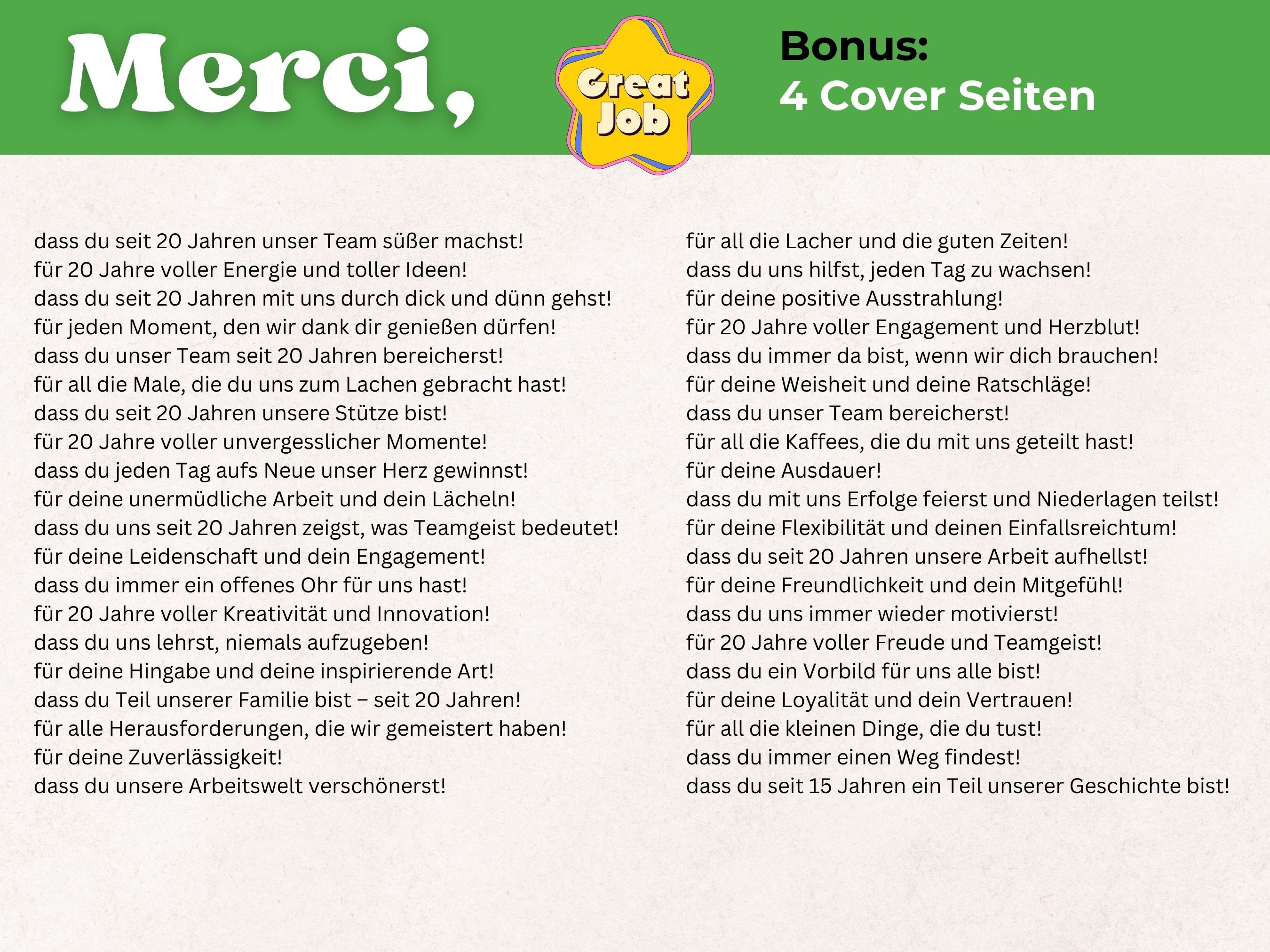 Merci Banderole 20 Years Anniversary Colleague Colleague - Digital ...