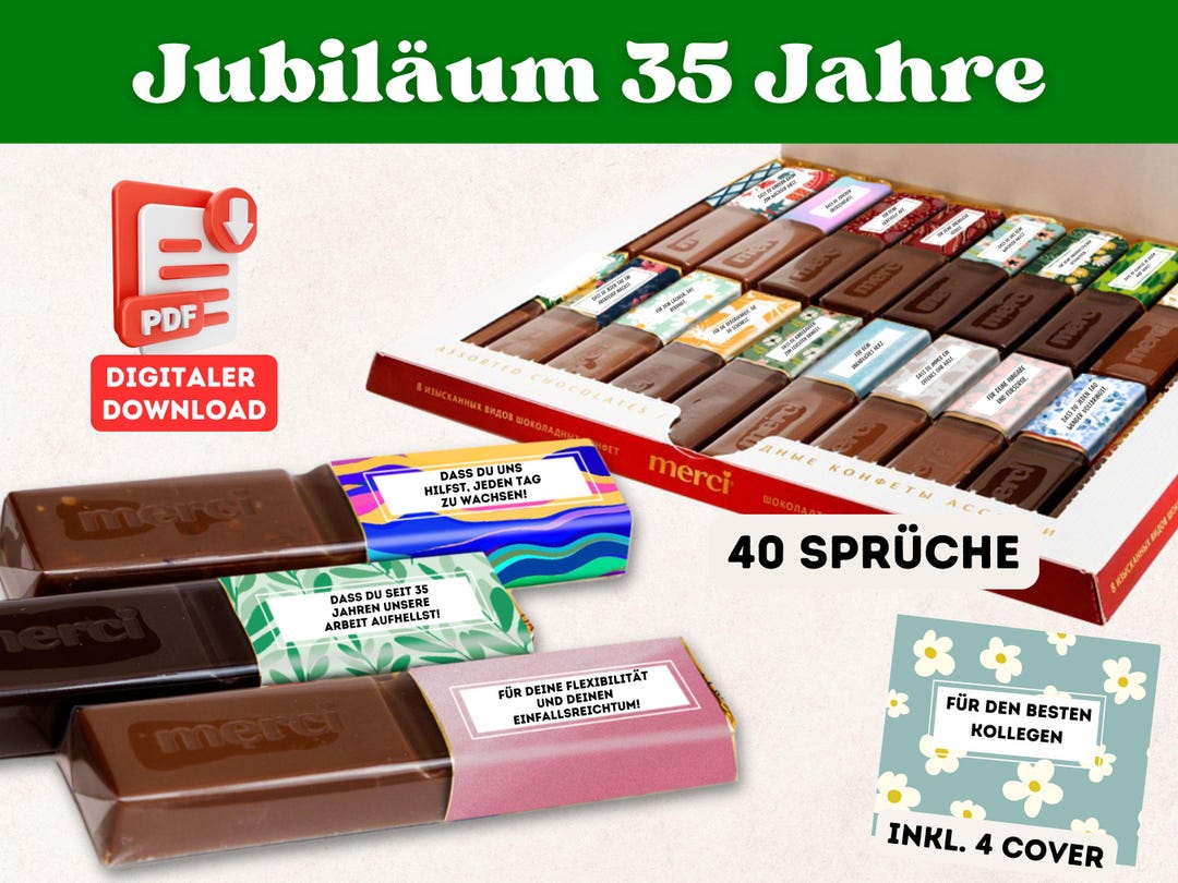 Merci Banderole 35 Years Anniversary Colleague - Digital Download Thank ...