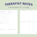 Therapist Note Sheets, Therapist Worksheet, Therapist Notes, Digital ...