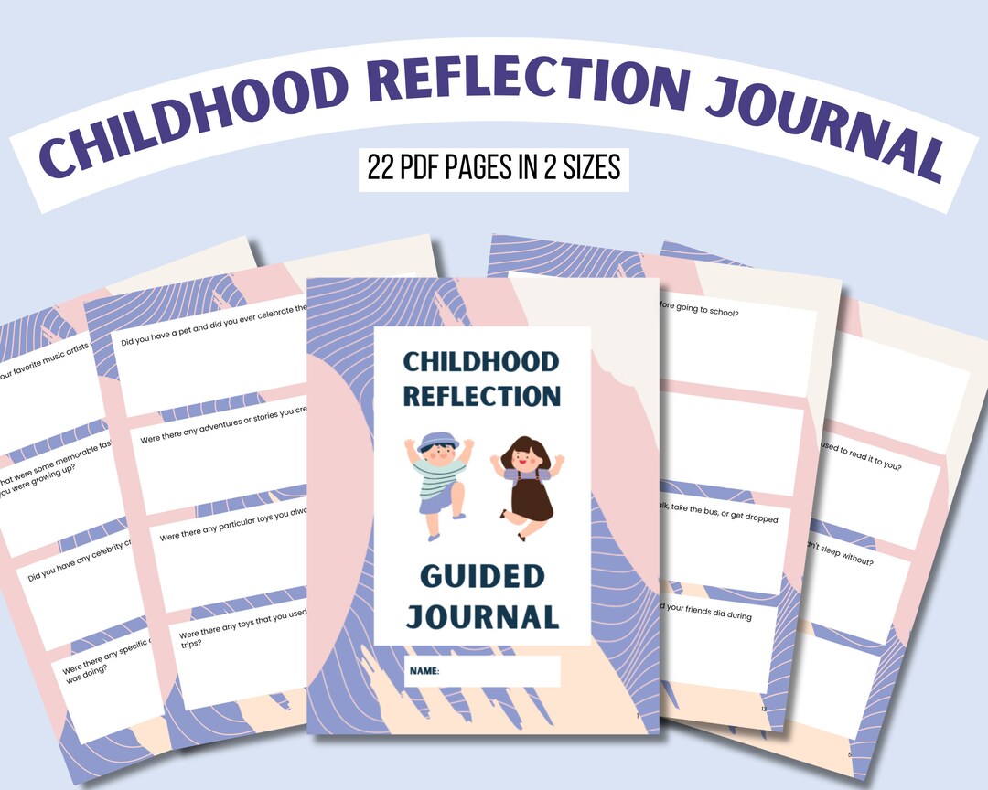 Childhood Reflection Guided Journal, Printable PDF, Mental Health, Self ...