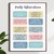 Daily Affirmations Wall Art, Positive Affirmation Wall Art, Mental ...