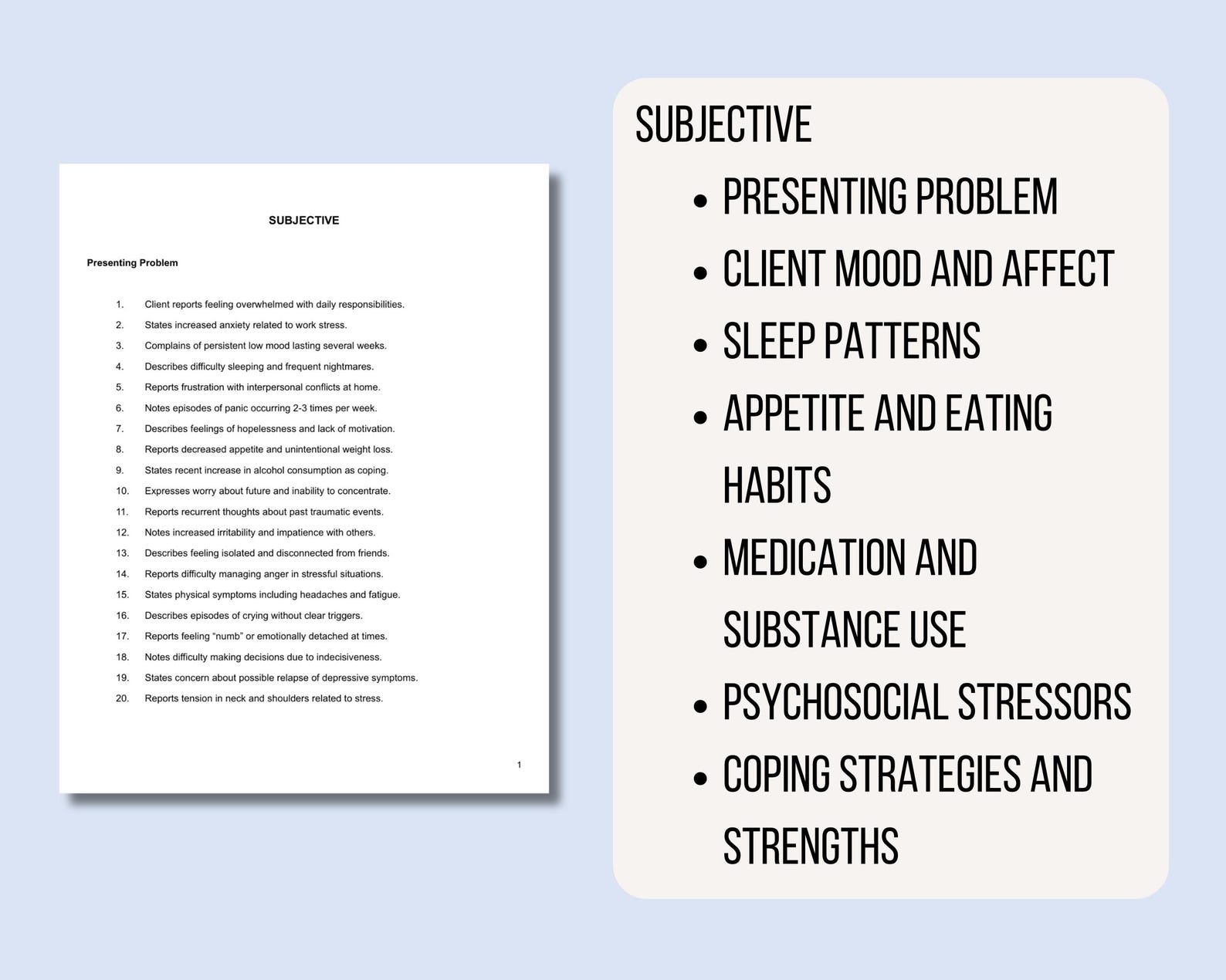 SOAP Notes Phrase Guide for Therapists Mental Health Documentation ...