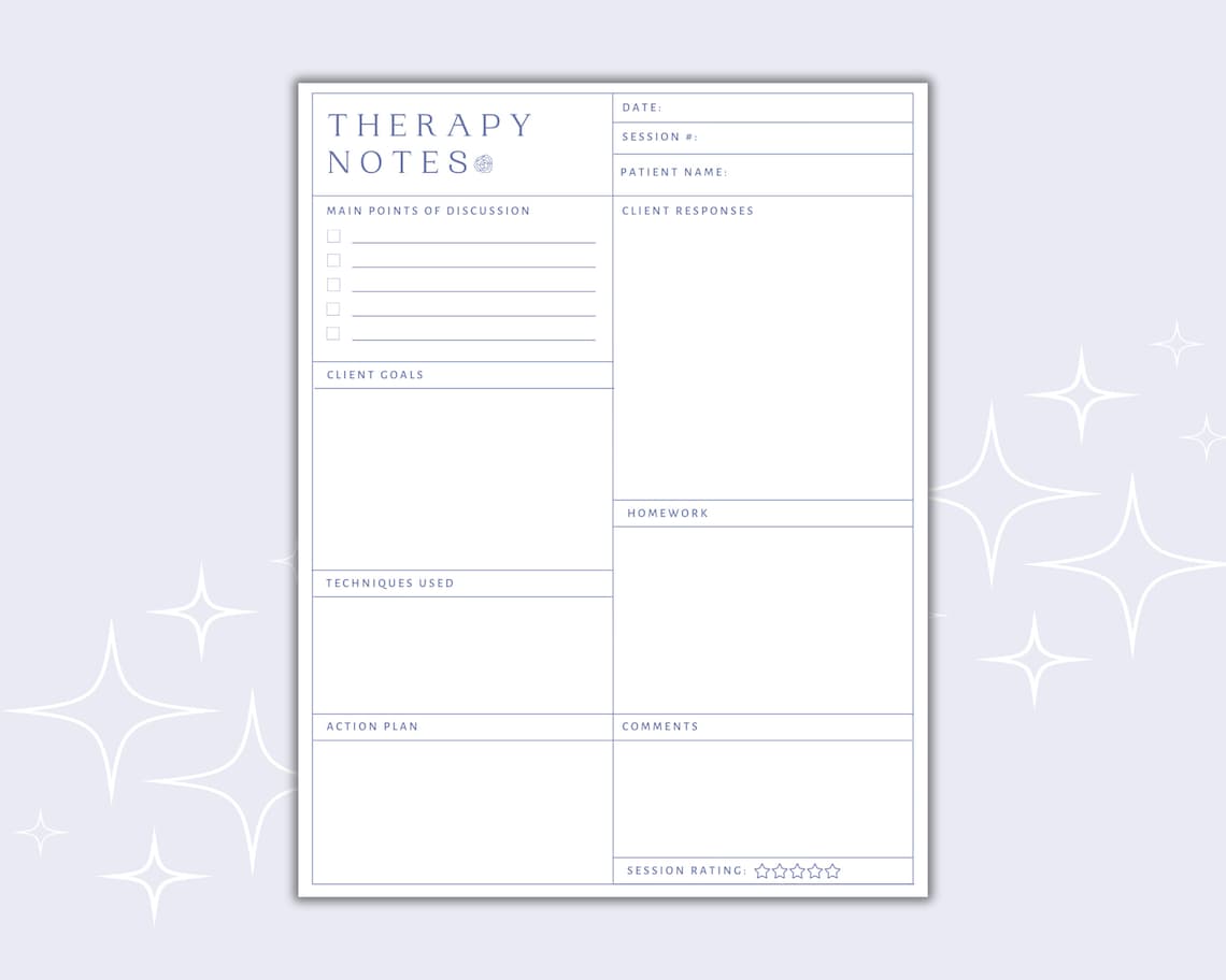 Therapist Note Sheets, Therapy Worksheet, Therapist Notes, Psychologist ...