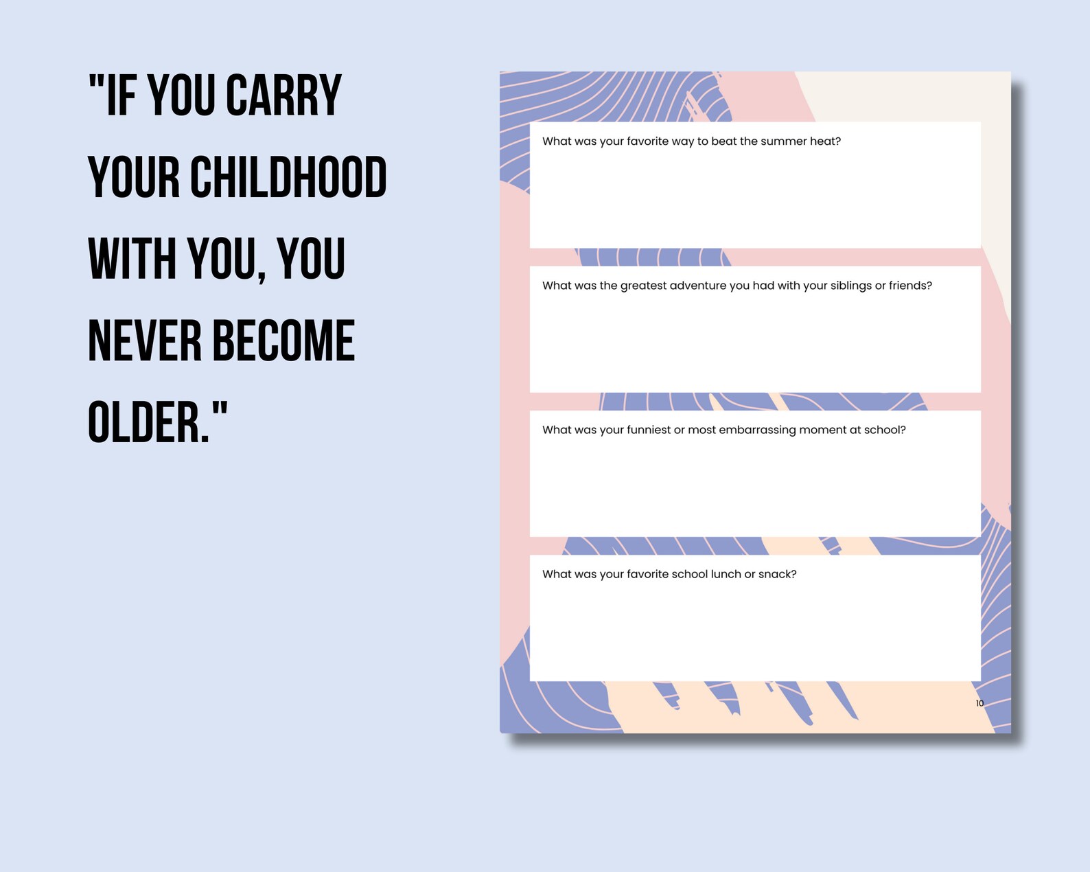 Childhood Reflection Guided Journal, Printable PDF, Mental Health, Self ...
