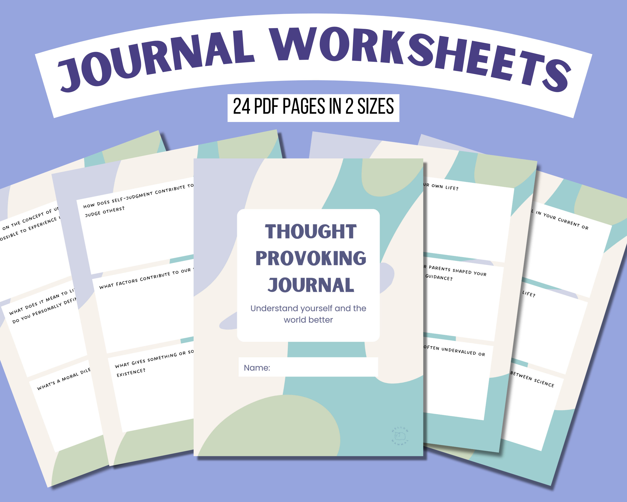 Thought Provoking Journaling Worksheets, Journal Notebook, Journal ...