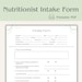 Nutritionist Client Intake Form, Canadian, Printable PDF, Health Plans ...