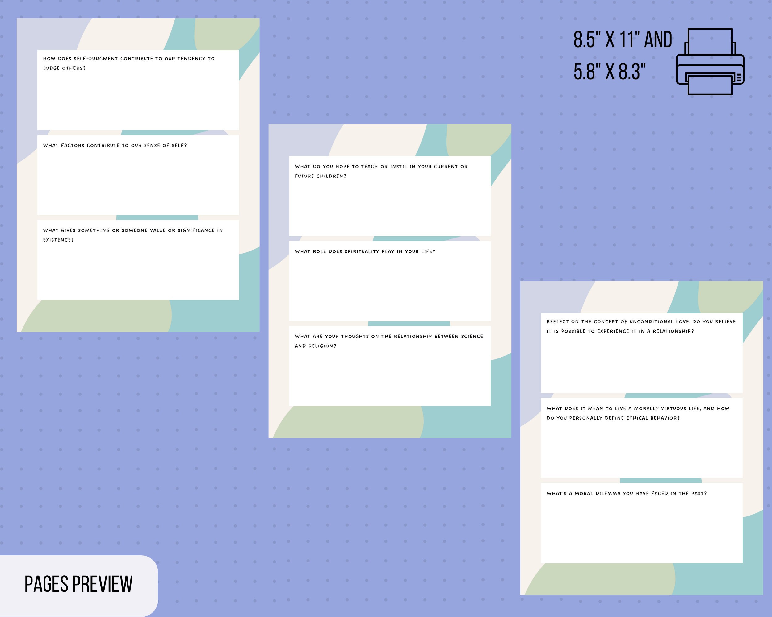 Thought Provoking Journaling Worksheets, Journal Notebook, Journal ...