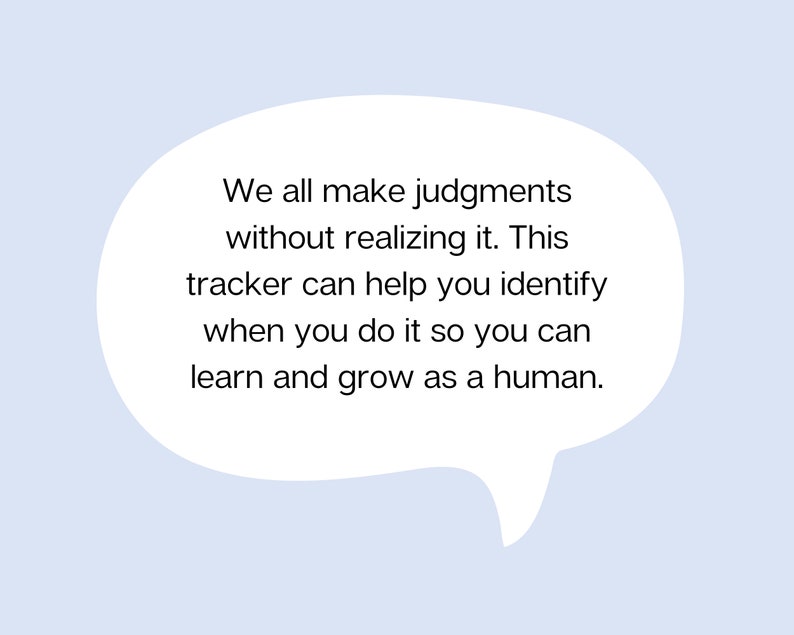 Bias Tracker, Printable, Daily Tracker, Therapy, Minimalist, Habit ...