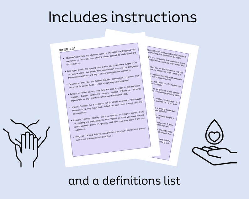 Bias Tracker, Printable, Daily Tracker, Therapy, Minimalist, Habit ...