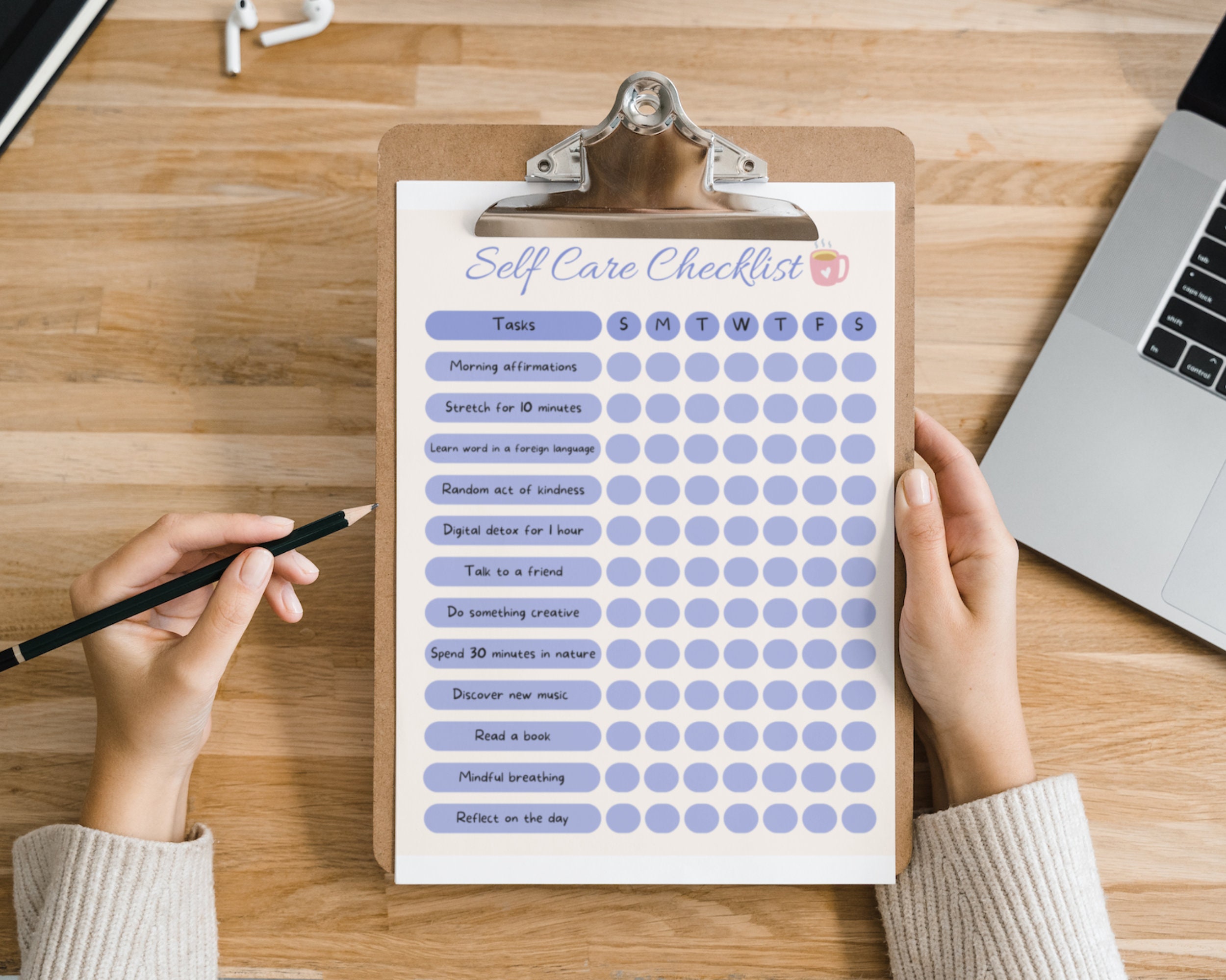 Self Care Checklist, Printable Digital PDF, Self Care to Do List ...