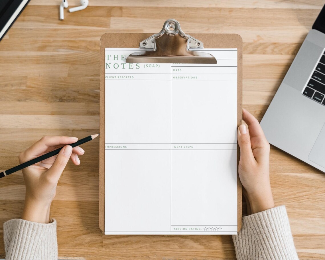 SOAP Note Template for Therapists, Printable PDF, Counseling Progress ...