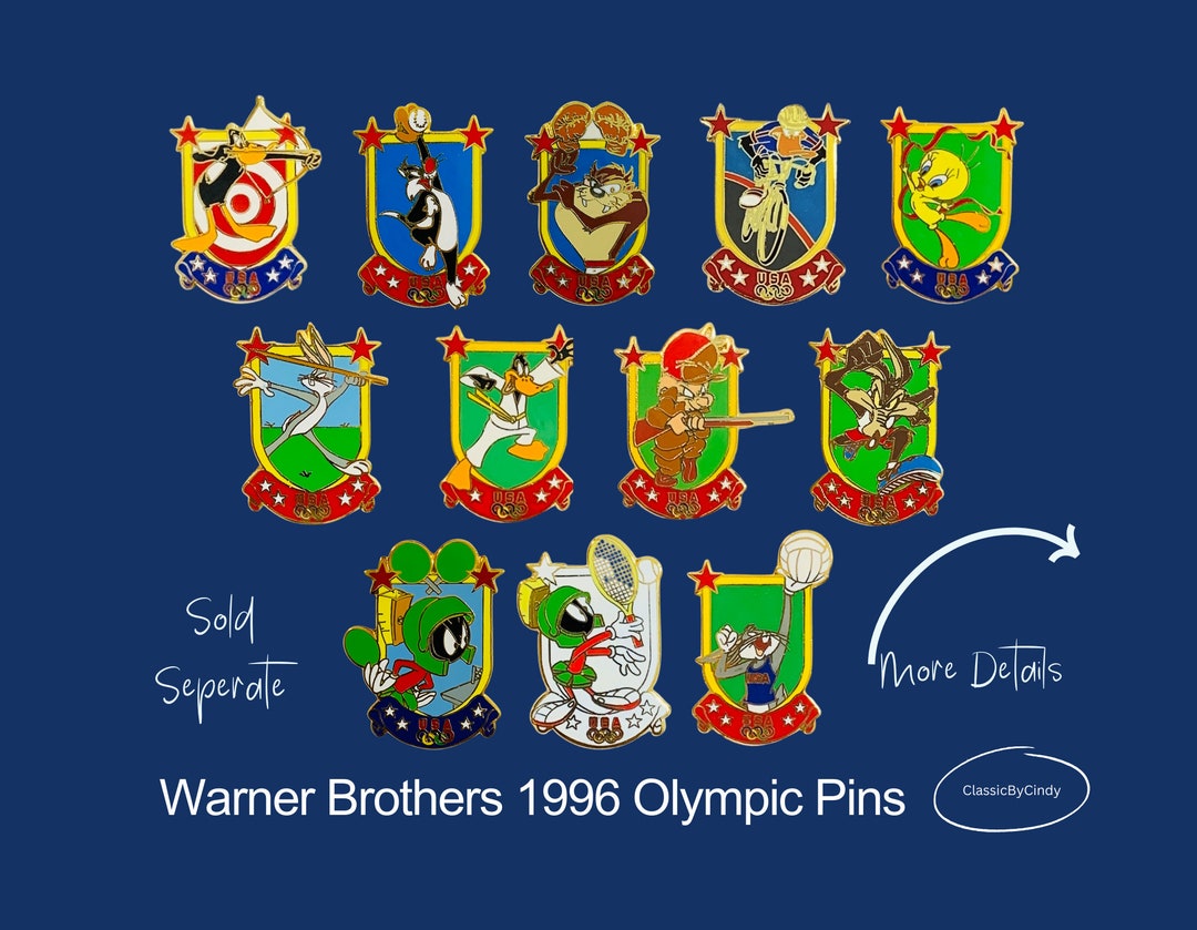 1996 Olympic Warner Bros Sports Pins – Bugs Bunny – Elmer Fudd – Marvin ...