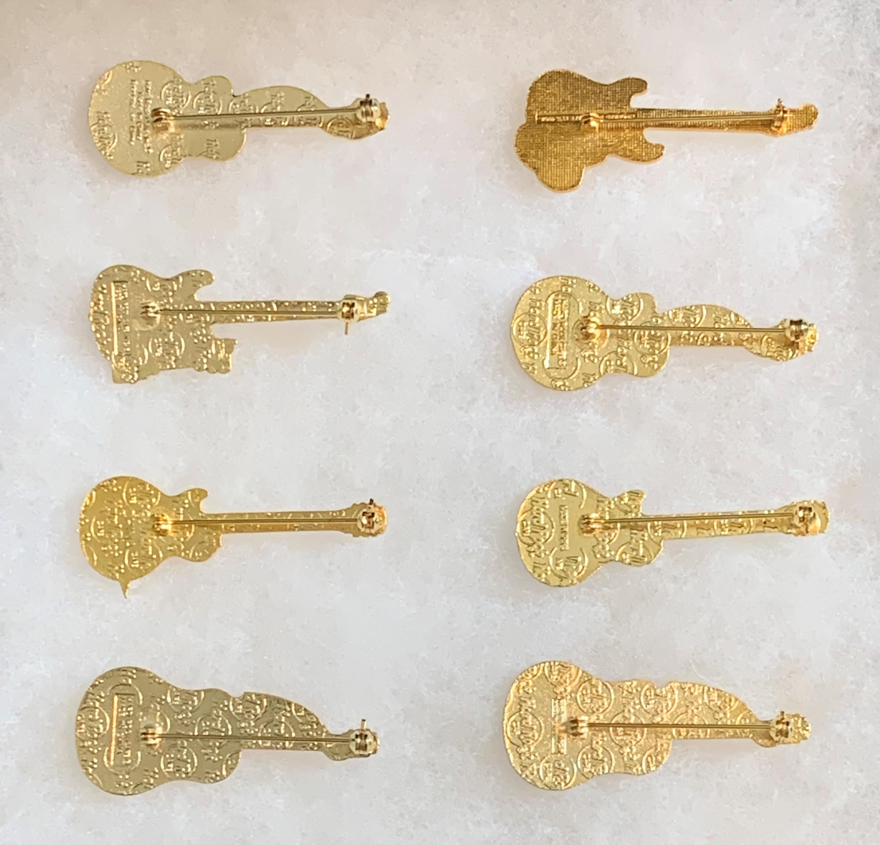 Hard Rock Cafe Guitar Pins – 17 Dollars Each - 14 Different HRC Types ...