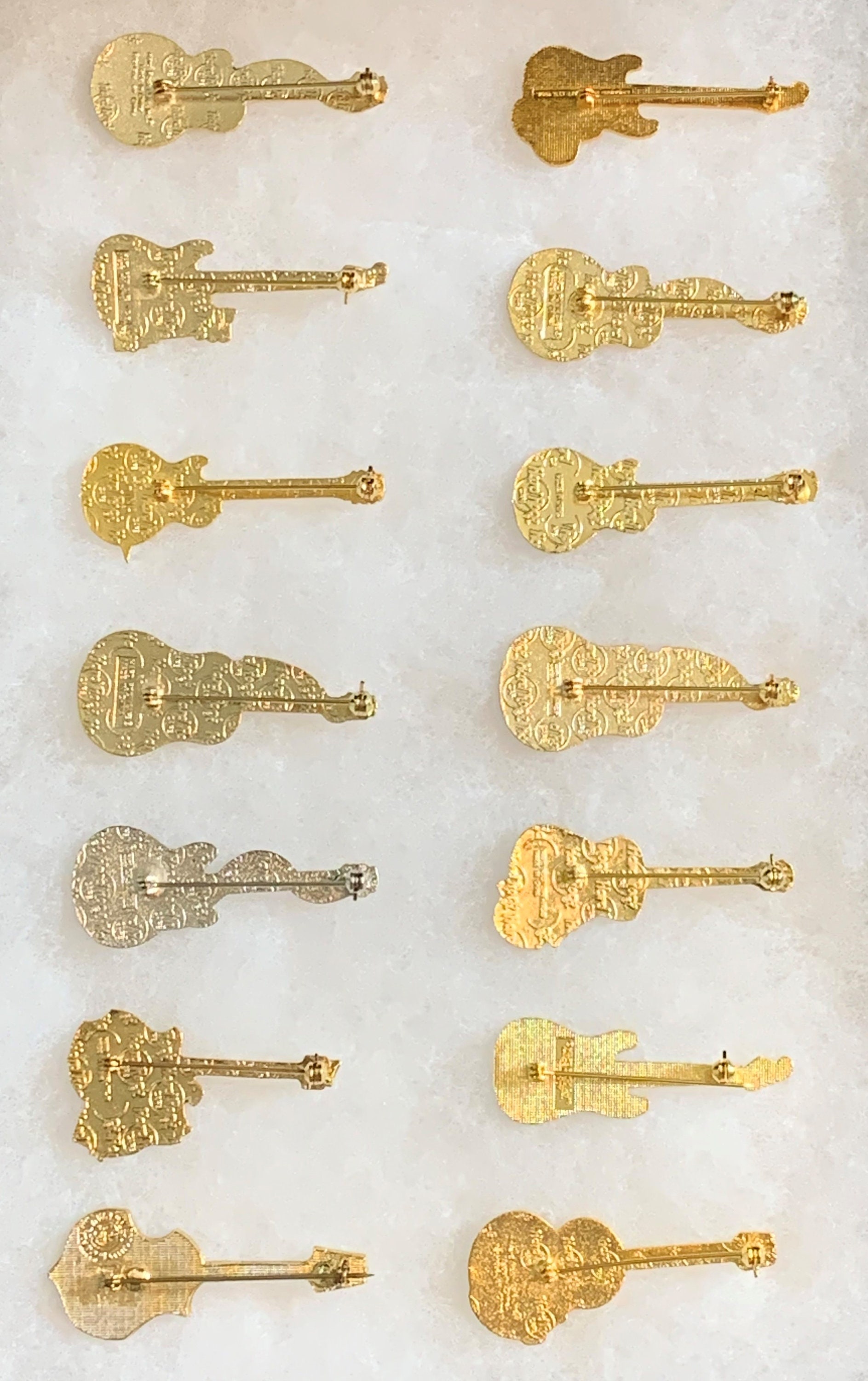 Hard Rock Cafe Guitar Pins – 17 Dollars Each - 14 Different HRC Types ...