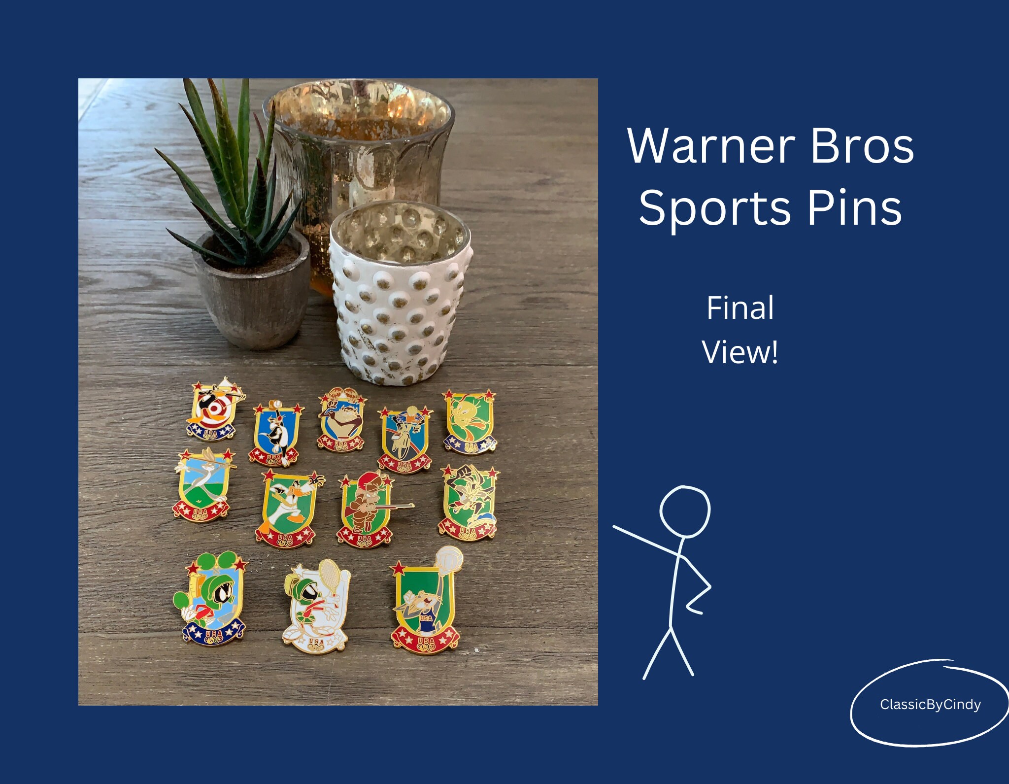 1996 Olympic Warner Bros Sports Pins – Bugs Bunny – Elmer Fudd – Marvin ...
