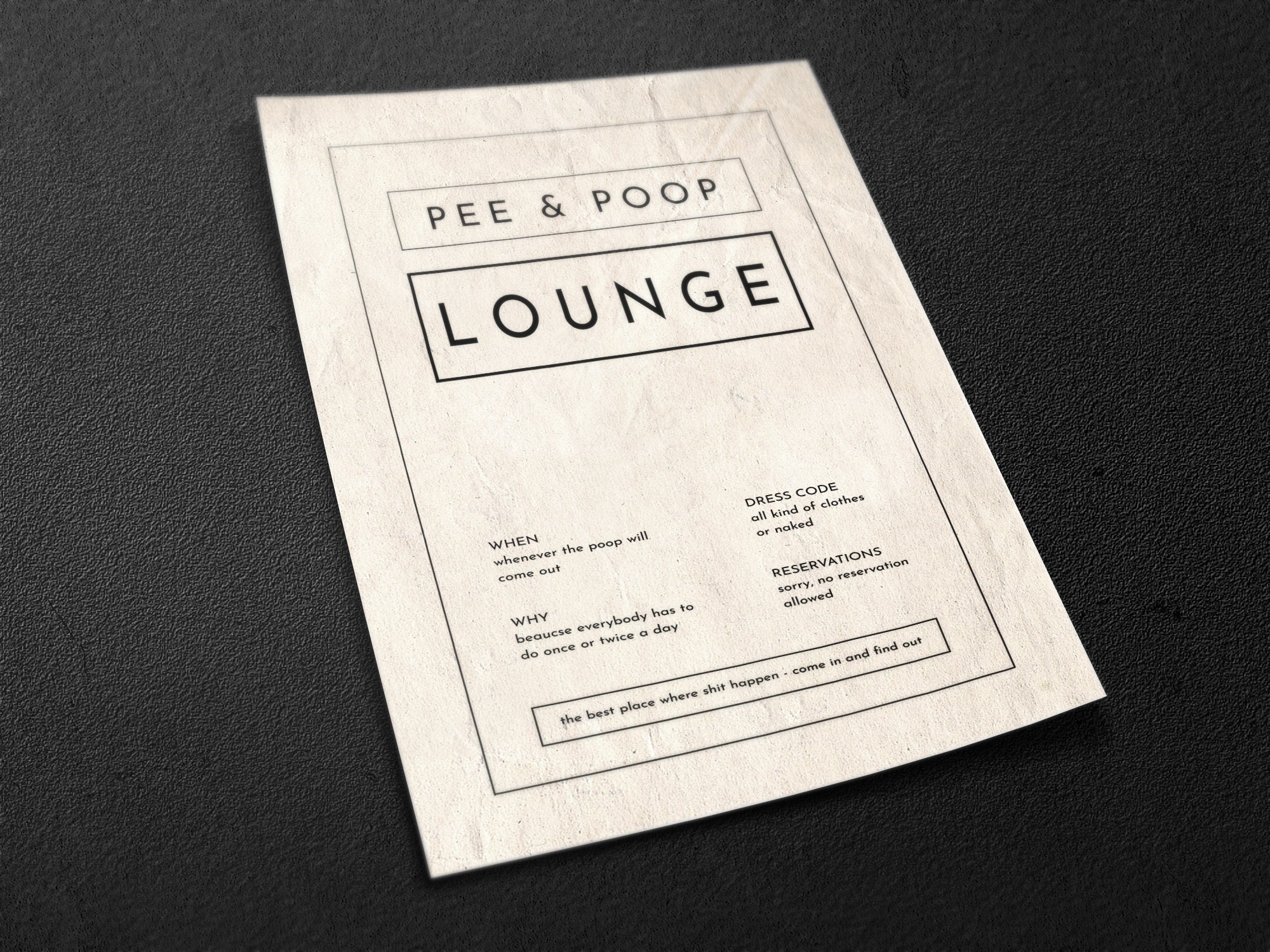 Pee & Poop Lounge Poster - Etsy