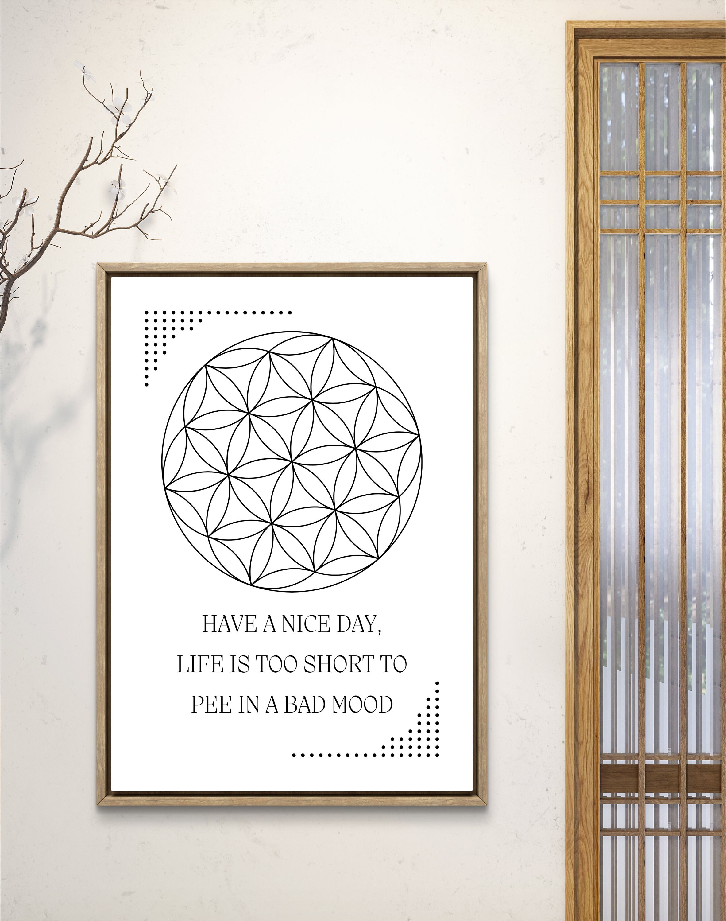 Poster life is Too Short to Pee in a Bad Mood Funny Wall Decoration for ...