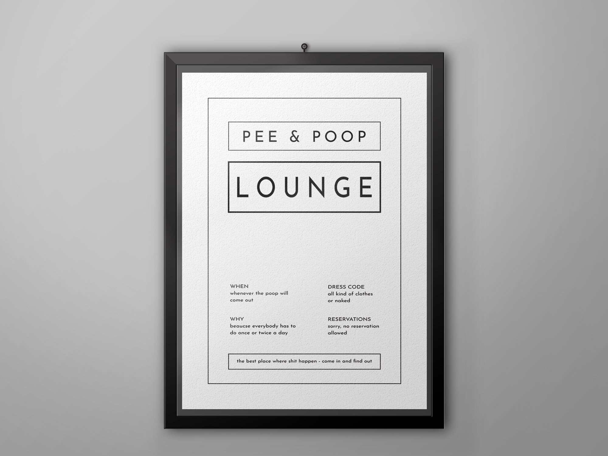Pee & Poop Lounge Poster - Etsy