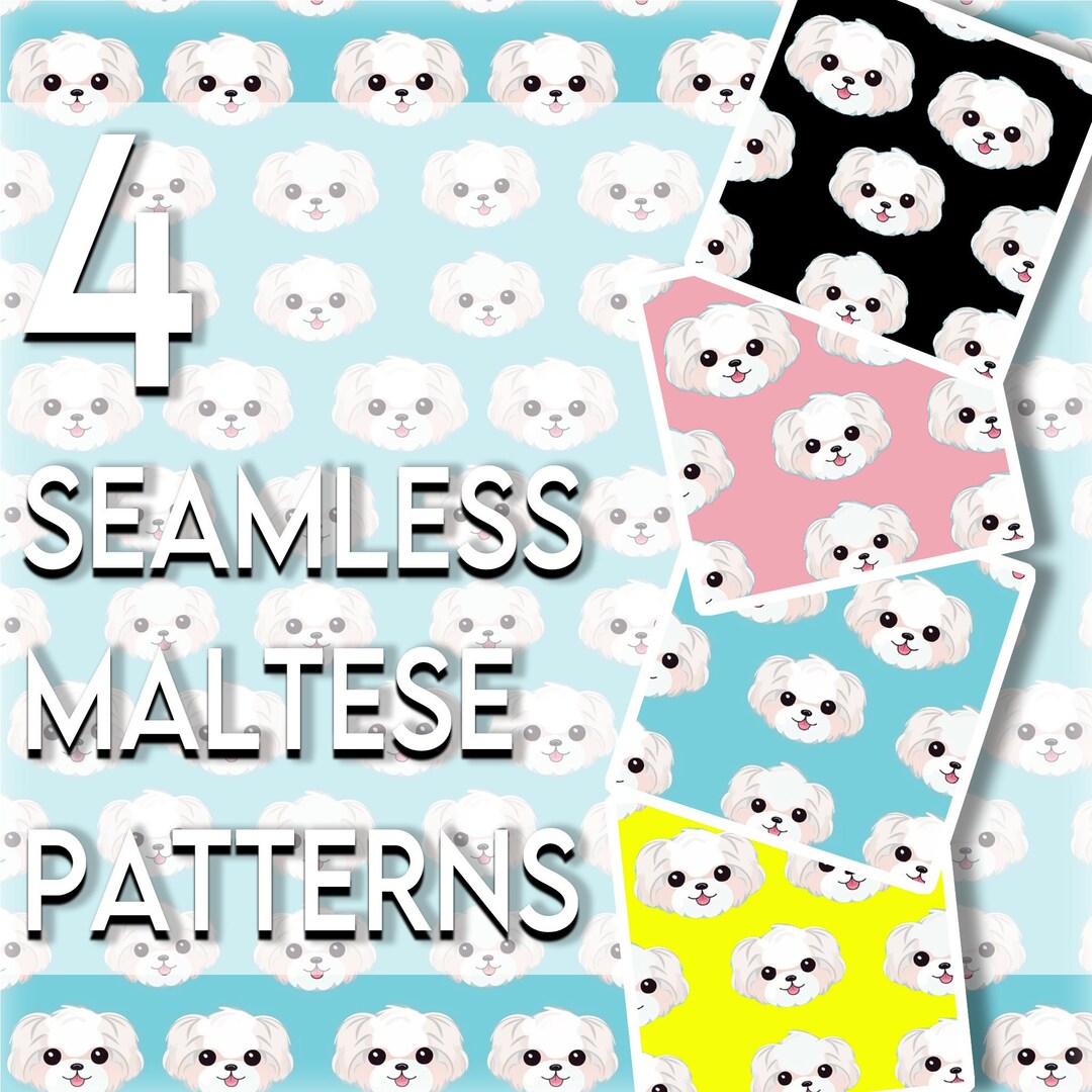 Seamless Maltese Pattern Digital Design Printable Digital - Etsy